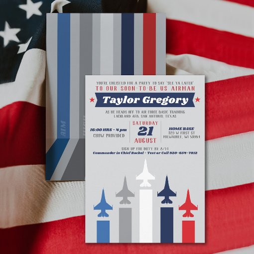 Military Fighter Jet Air Force Going Away Party Invitation | Zazzle