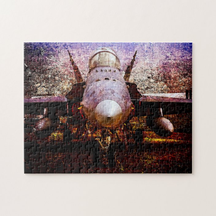 Military Fighter Plane On The Ground Jigsaw Puzzle | Zazzle.com