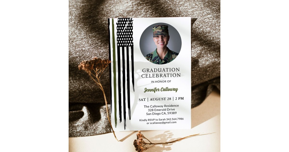 Military Flag, Army Basic Training Graduation Invitation | Zazzle