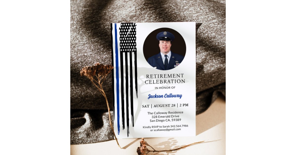 Military Flag, US Airforce Retirement Party Invitation | Zazzle