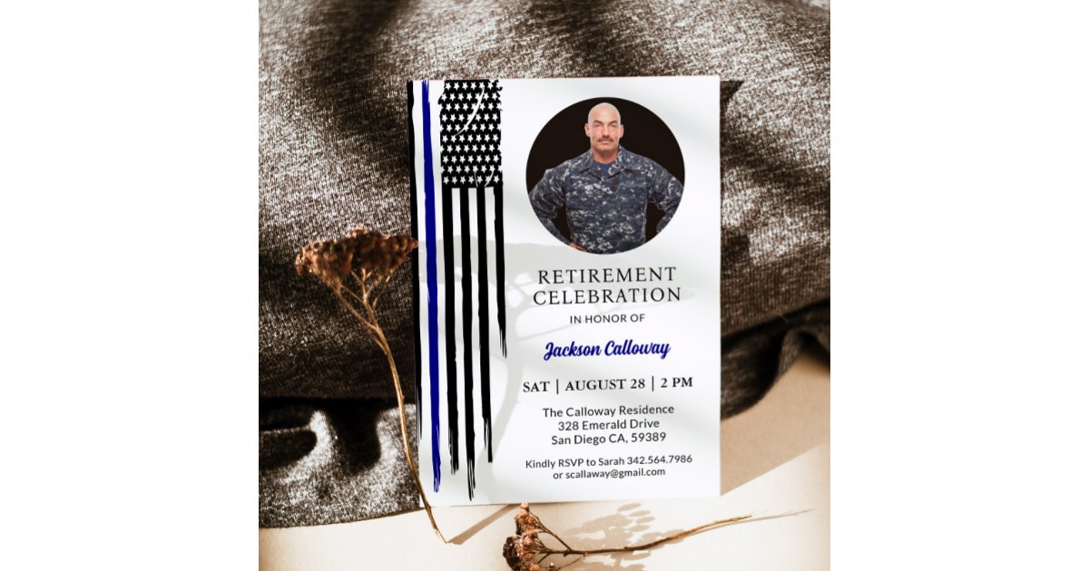 Military Flag, US Navy Retirement Party Invitation | Zazzle