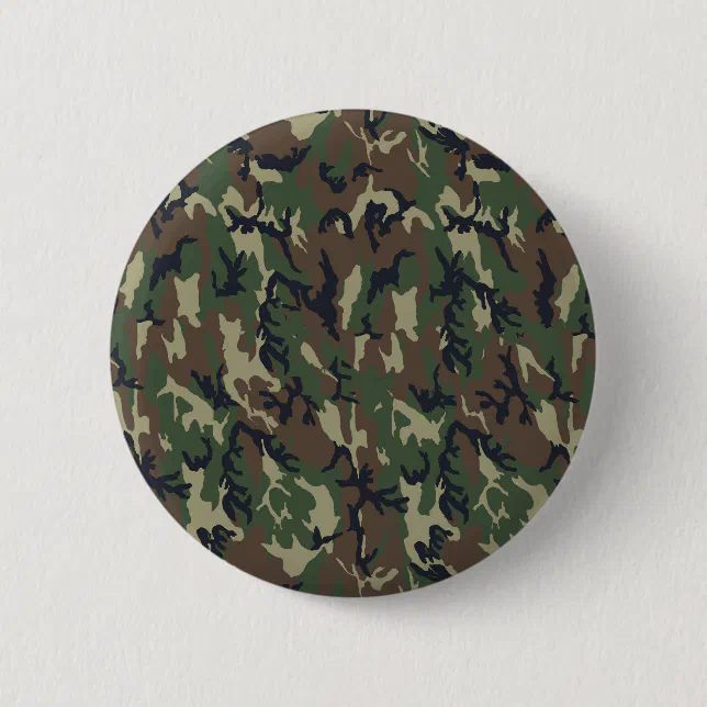 Military Forest Camouflage Background Pinback Button | Zazzle