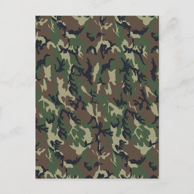 Military Forest Camouflage Background Postcard | Zazzle