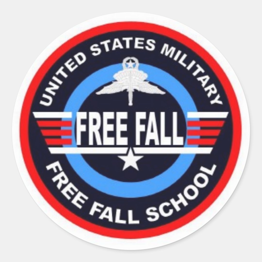 Military Free Fall School Classic Round Sticker | Zazzle