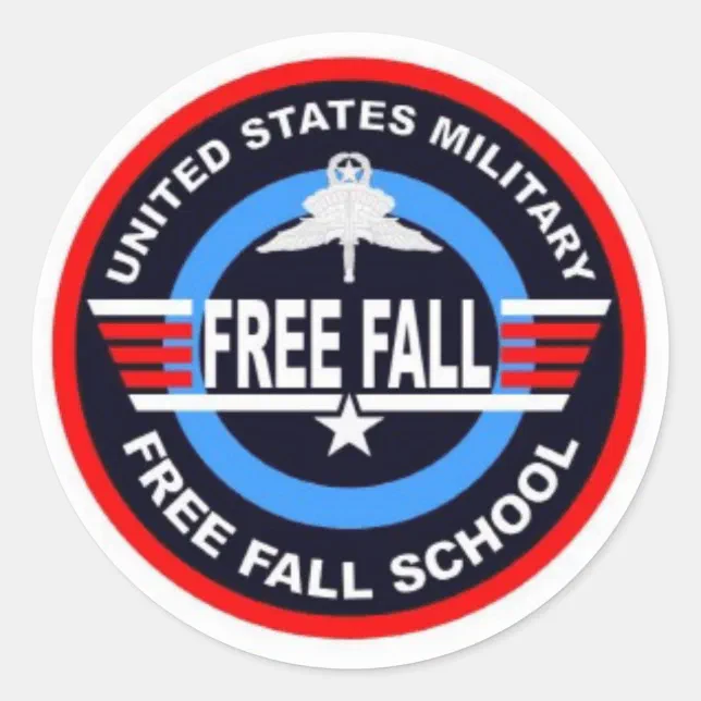 Military Free Fall School Classic Round Sticker | Zazzle