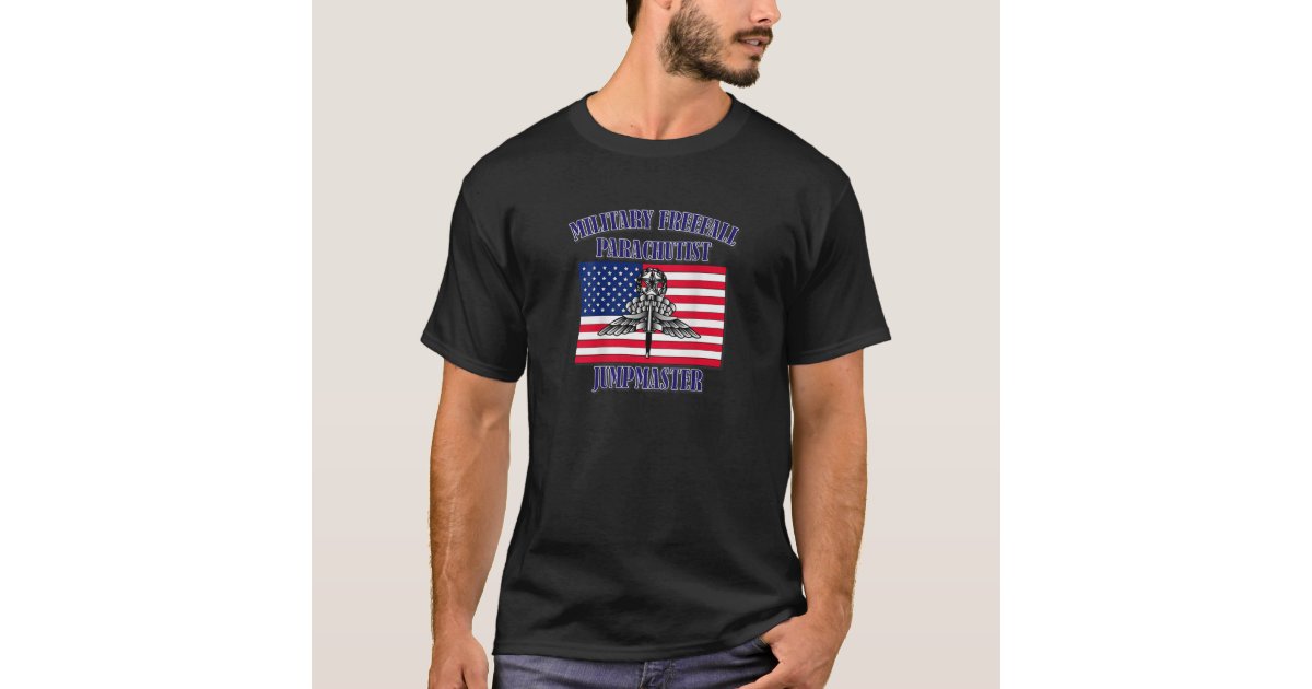 Military Freefall Parachutist Jumpmaster (Back Des T-Shirt | Zazzle