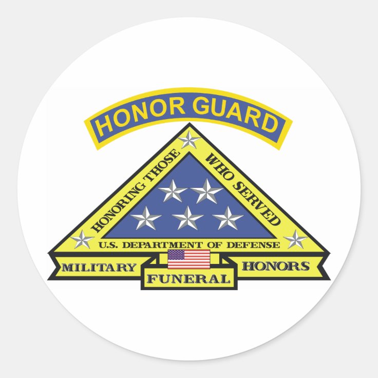 MILITARY FUNERAL HONOR GUARD CLASSIC ROUND STICKER | Zazzle