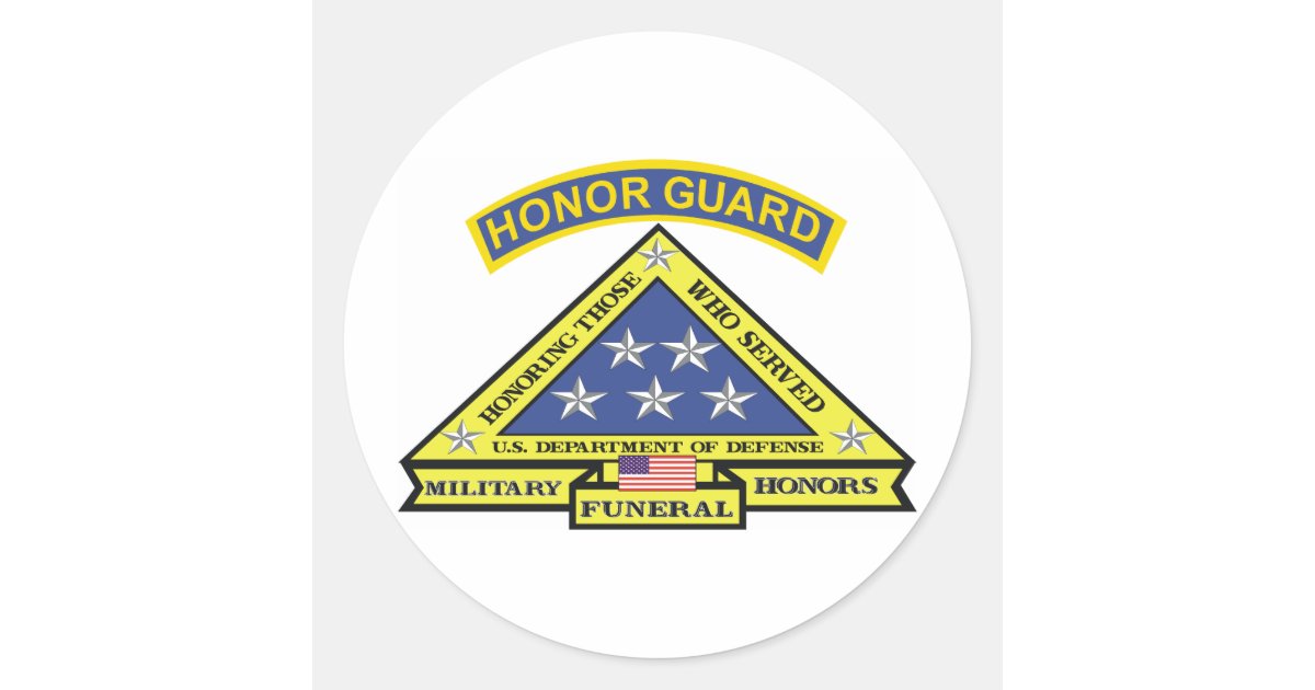 MILITARY FUNERAL HONOR GUARD CLASSIC ROUND STICKER | Zazzle