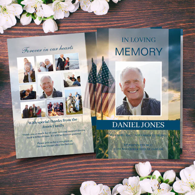 Military Funeral Program Template | Zazzle