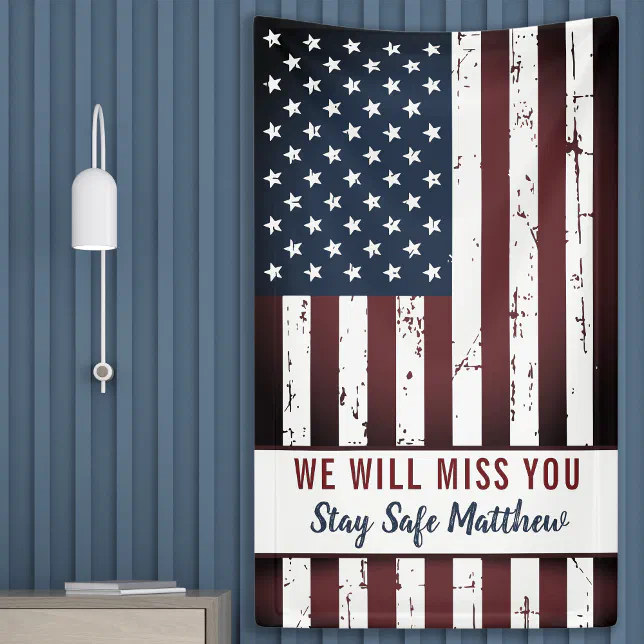 Military Going Away Party Patriotic American Flag Banner | Zazzle