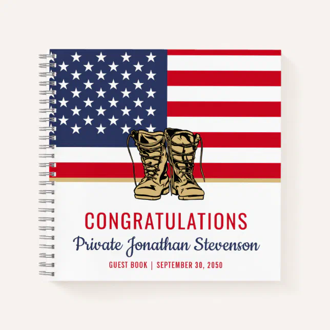 Military Graduation Army Boot Camp Guest Book | Zazzle