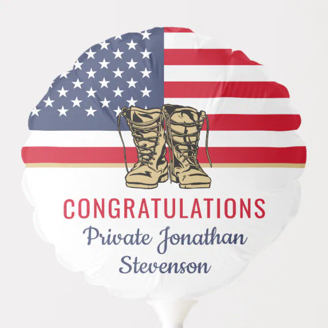 Military Graduation Army Boot Camp Patriotic Balloon | Zazzle