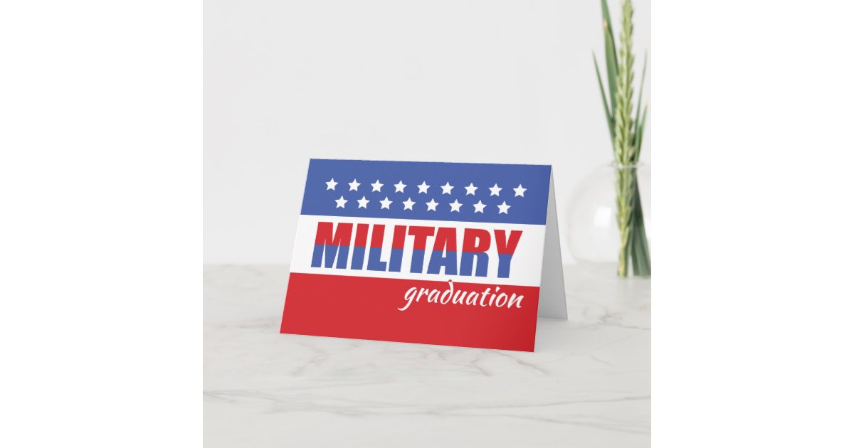 Military Graduation Congratulations with Stars Card | Zazzle