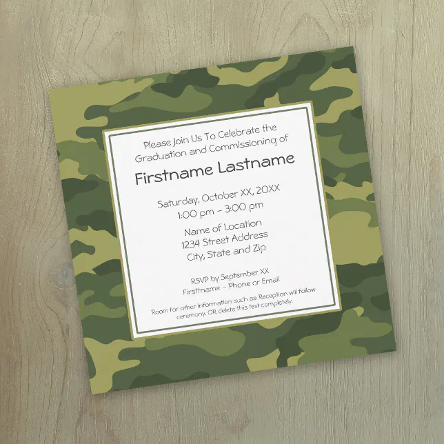 Military Graduation or Commissioning Party Invitation | Zazzle