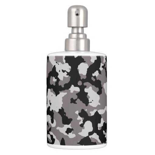 Military Gray Camouflage Pattern Soap Dispenser & Toothbrush Holder ...