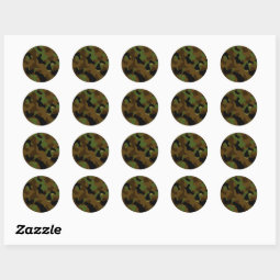 Military Green Army Camo Camouflage Pattern Classic Round Sticker | Zazzle