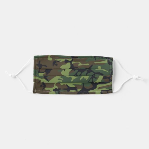 Military Green, Brown Camo Camouflage Pattern Adult Cloth Face Mask ...