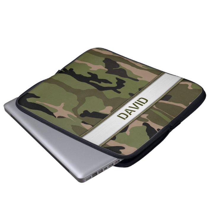 Military Green Camo Name Template Laptop Sleeve | Zazzle