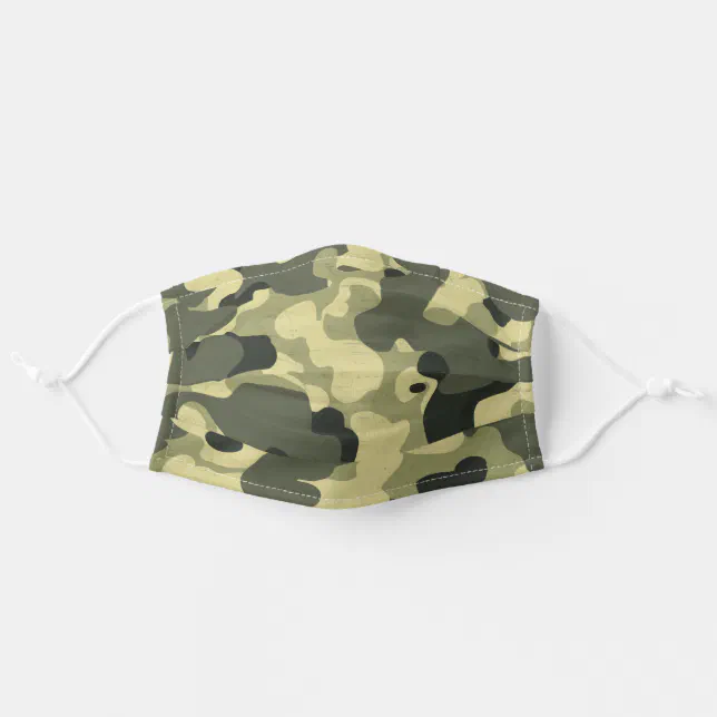 Military Green Camouflage Camo Pattern Adult Cloth Face Mask | Zazzle