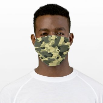 Military Green Camouflage Camo Pattern Adult Cloth Face Mask | Zazzle