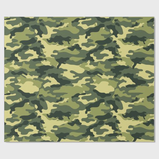 Military Green Camouflage Camo Pattern Wrapping Paper | Zazzle