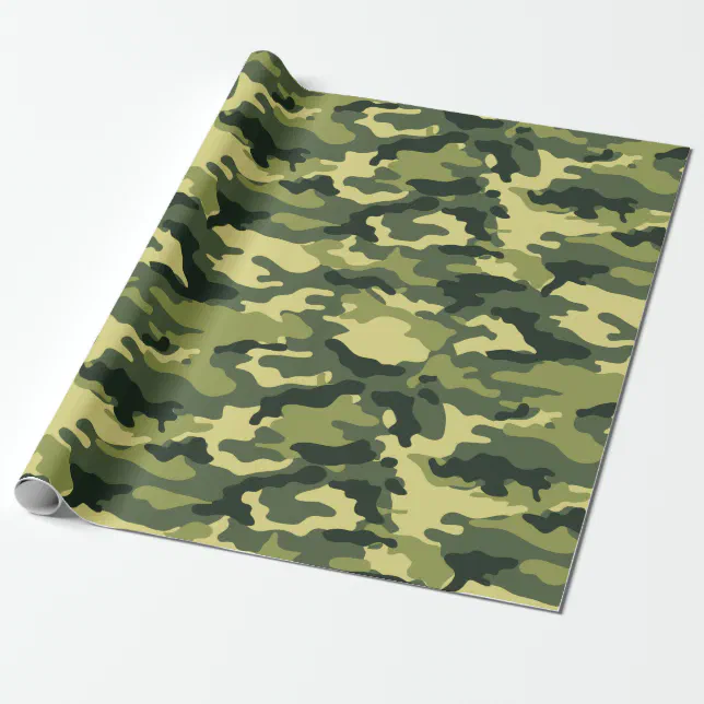 Military Green Camouflage Camo Pattern Wrapping Paper | Zazzle