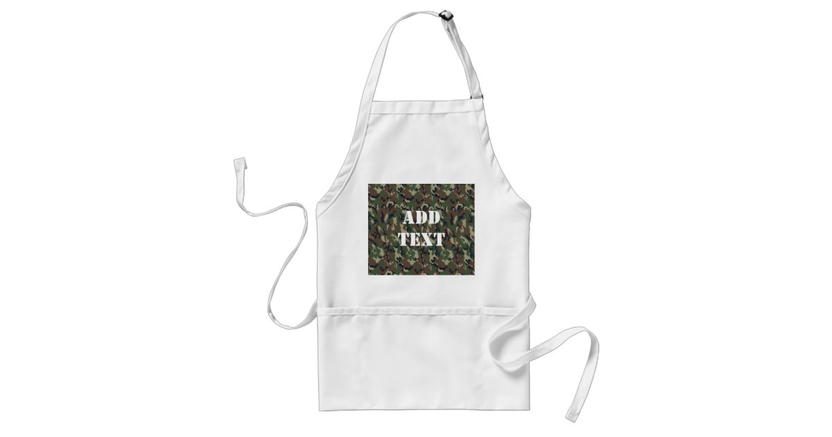 Military Green Camouflage Pattern Adult Apron | Zazzle