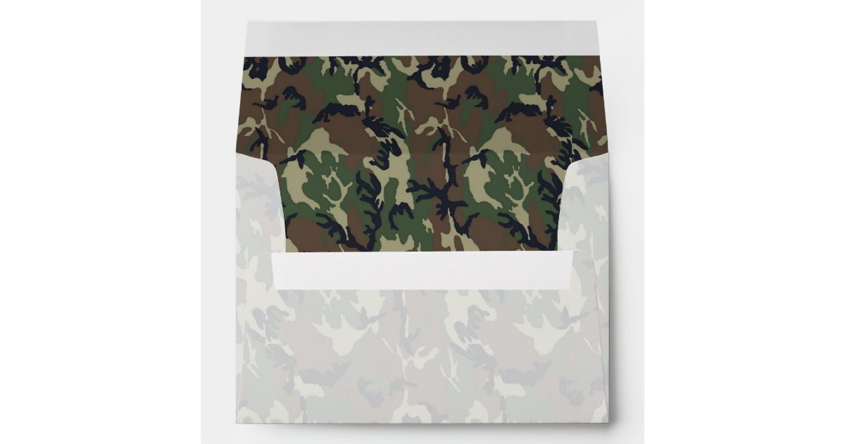 Military Green Camouflage Pattern Envelope | Zazzle