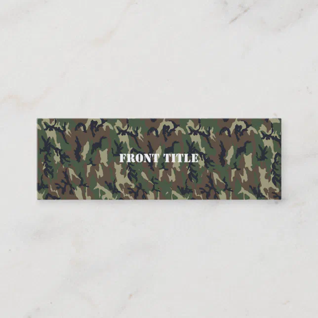 Military Green Camouflage Pattern Mini Business Card | Zazzle