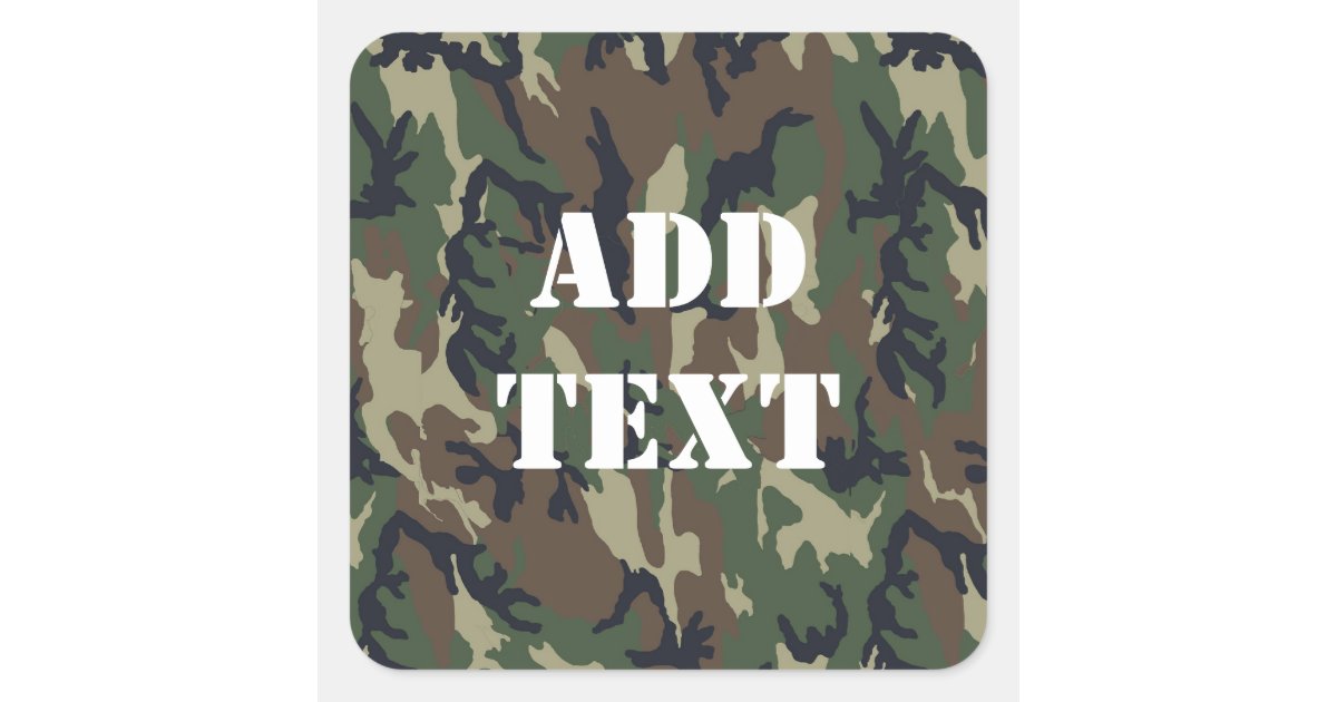 Military Green Camouflage Pattern Square Sticker | Zazzle