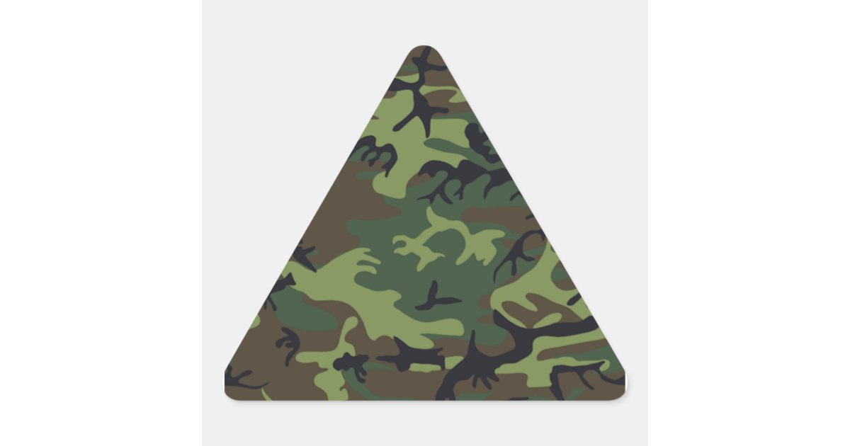 Military Green Camouflage Triangle Sticker | Zazzle