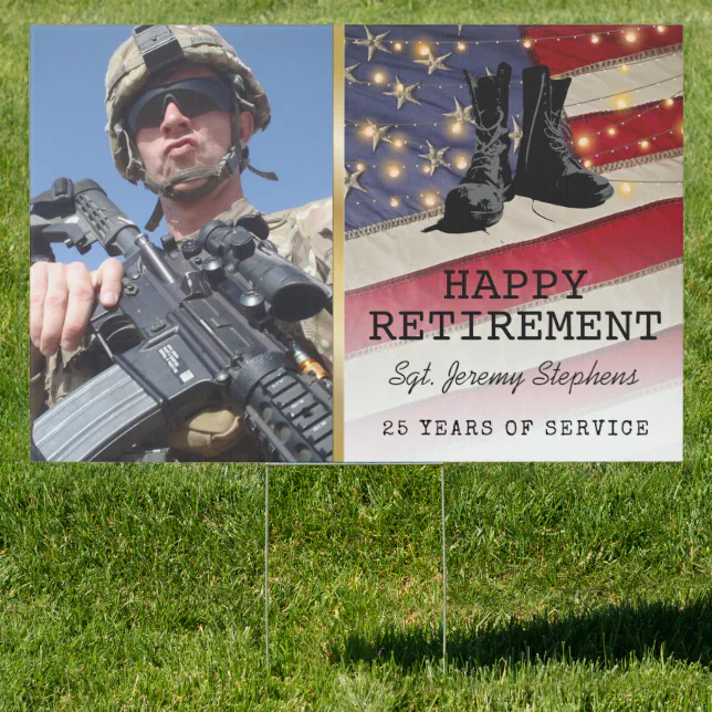 Military Happy Retirement Yard Sign | Zazzle