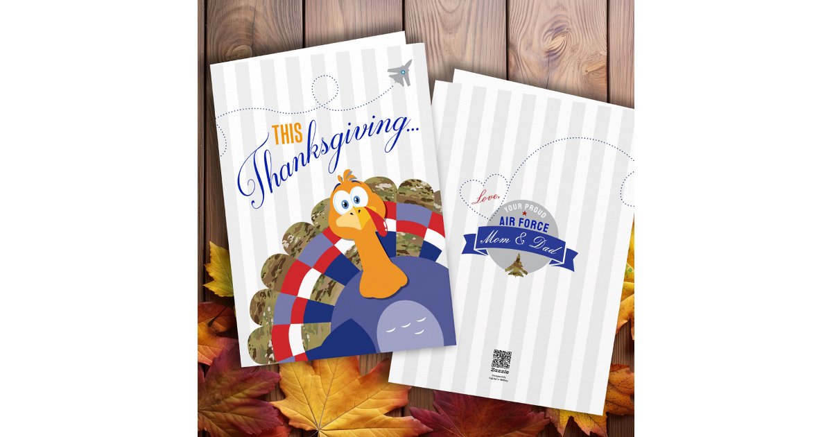 Military Happy Thanksgiving Turkey Air Force Camo Card | Zazzle