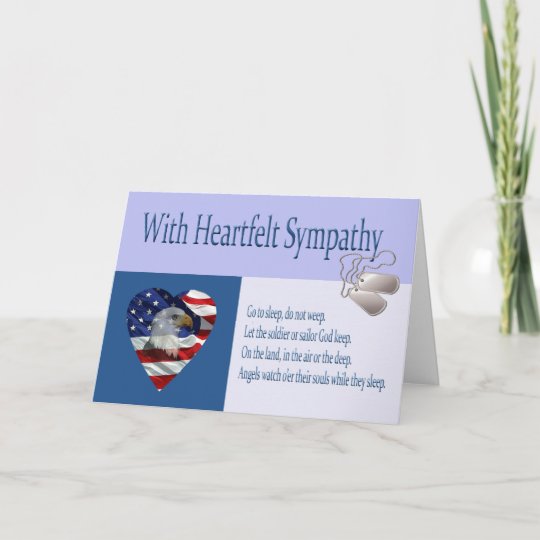 Military Heartfelt Sympathy Card | Zazzle.com