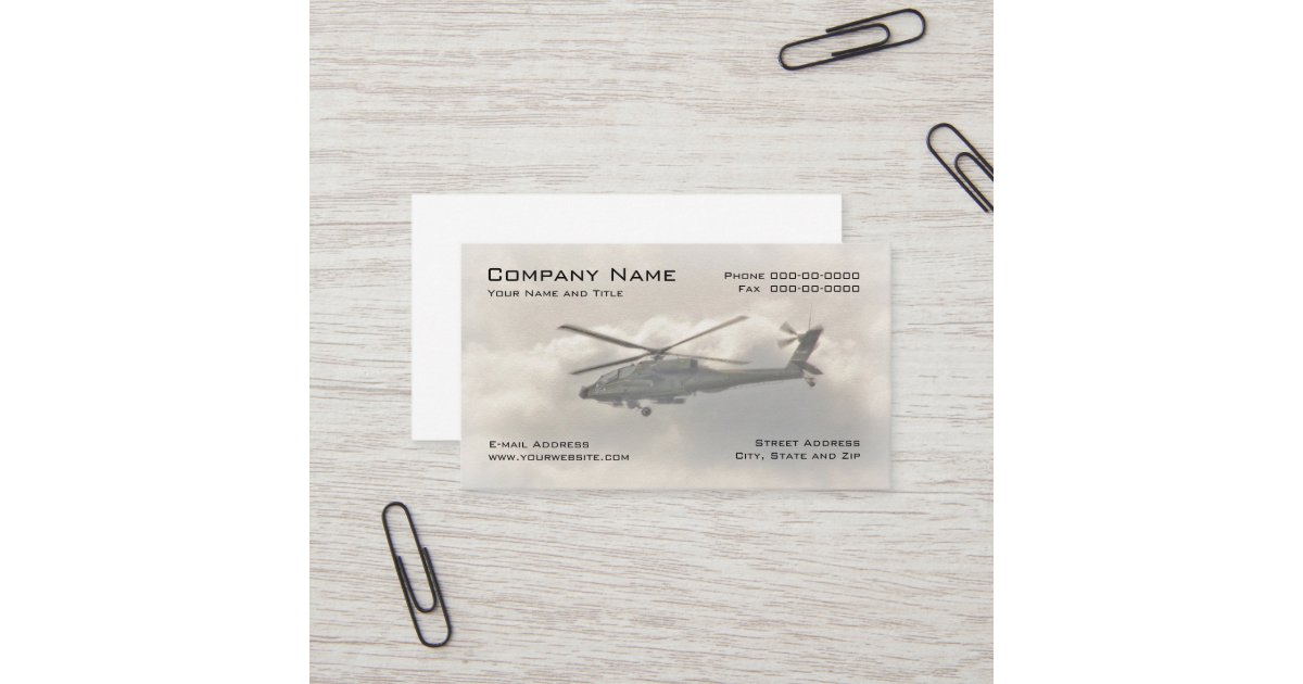 Military Helicopter Business Card | Zazzle