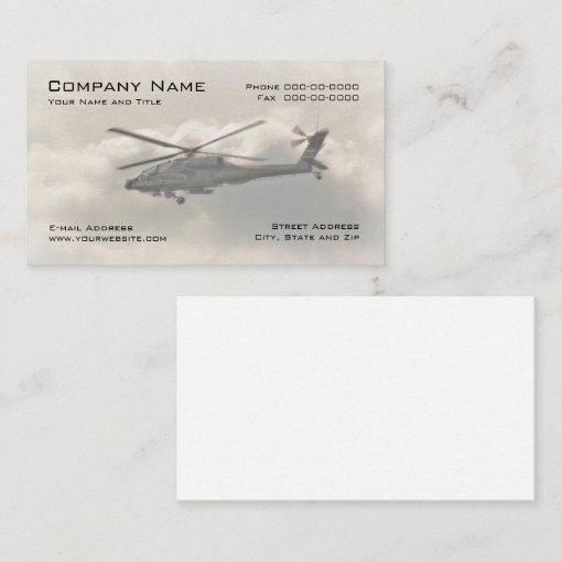 Military Helicopter Business Card | Zazzle