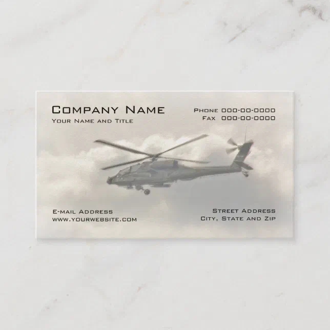 Military Helicopter Business Card | Zazzle