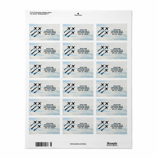 Military Jets USAF Blue Sky Label | Zazzle
