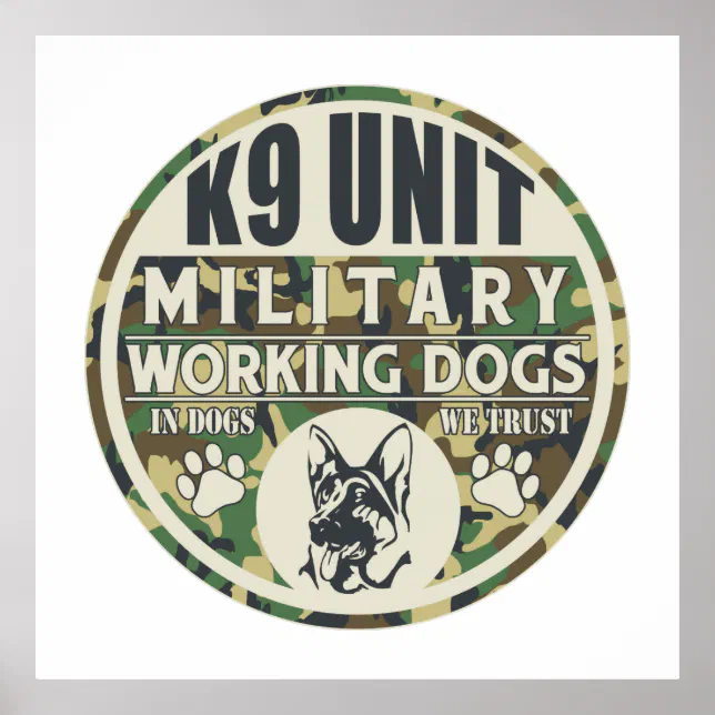 Military K9 Unit Working Dogs Poster | Zazzle