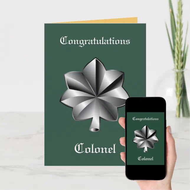 Military Lieutenant Colonel Promotion Card | Zazzle
