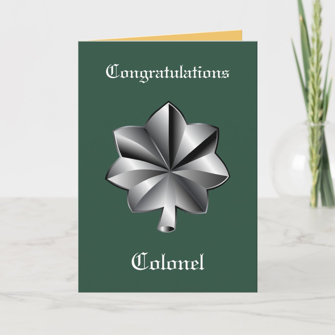 Military Lieutenant Colonel Promotion Card | Zazzle