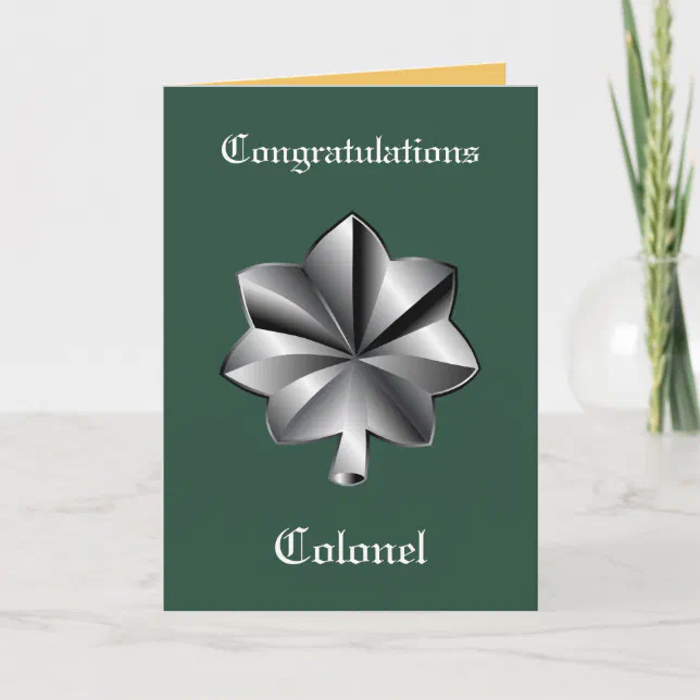 Military Lieutenant Colonel Promotion Card | Zazzle