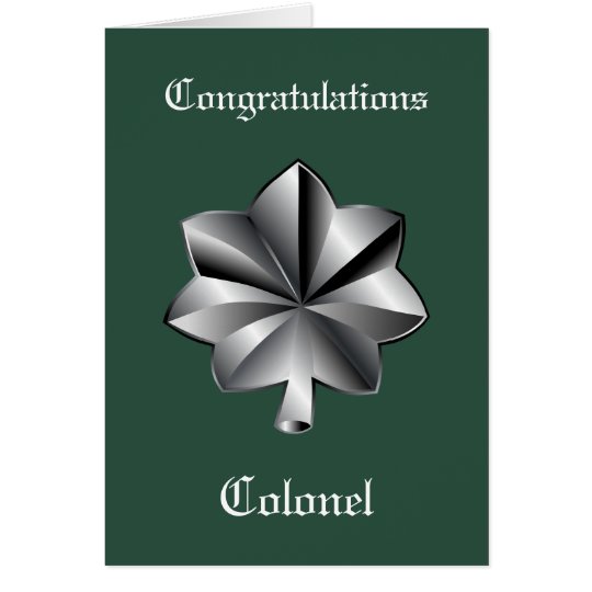 Military Lieutenant Colonel Promotion Card | Zazzle.com