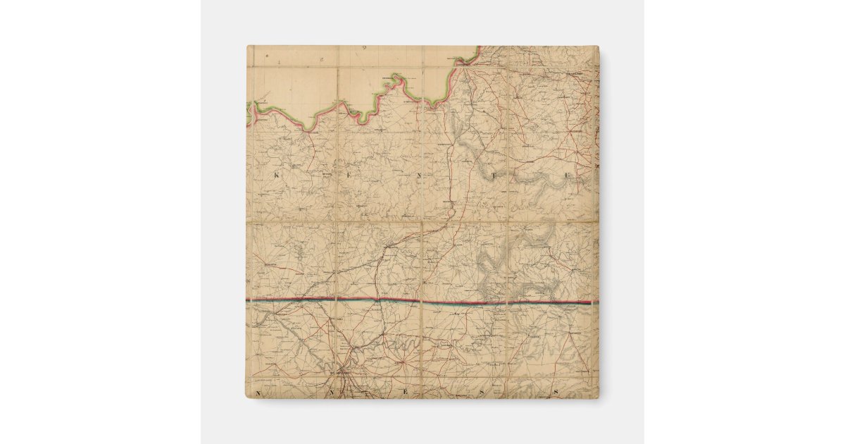 Military Map of the States of Kentucky Magnet | Zazzle