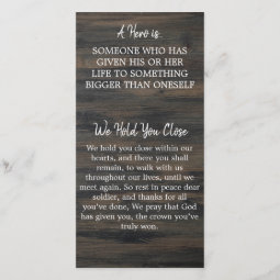 Military Memorial Prayer Card Fallen Soldier Photo | Zazzle