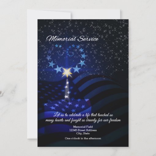 Military Memorial Service Invitation Candle | Zazzle
