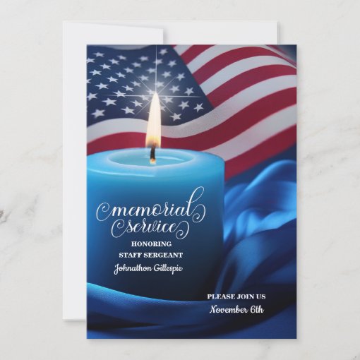Military Memorial Service Invitation Stars Stripes | Zazzle