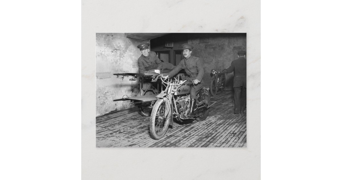 Military Motorcycle EMT, 1910s Postcard | Zazzle