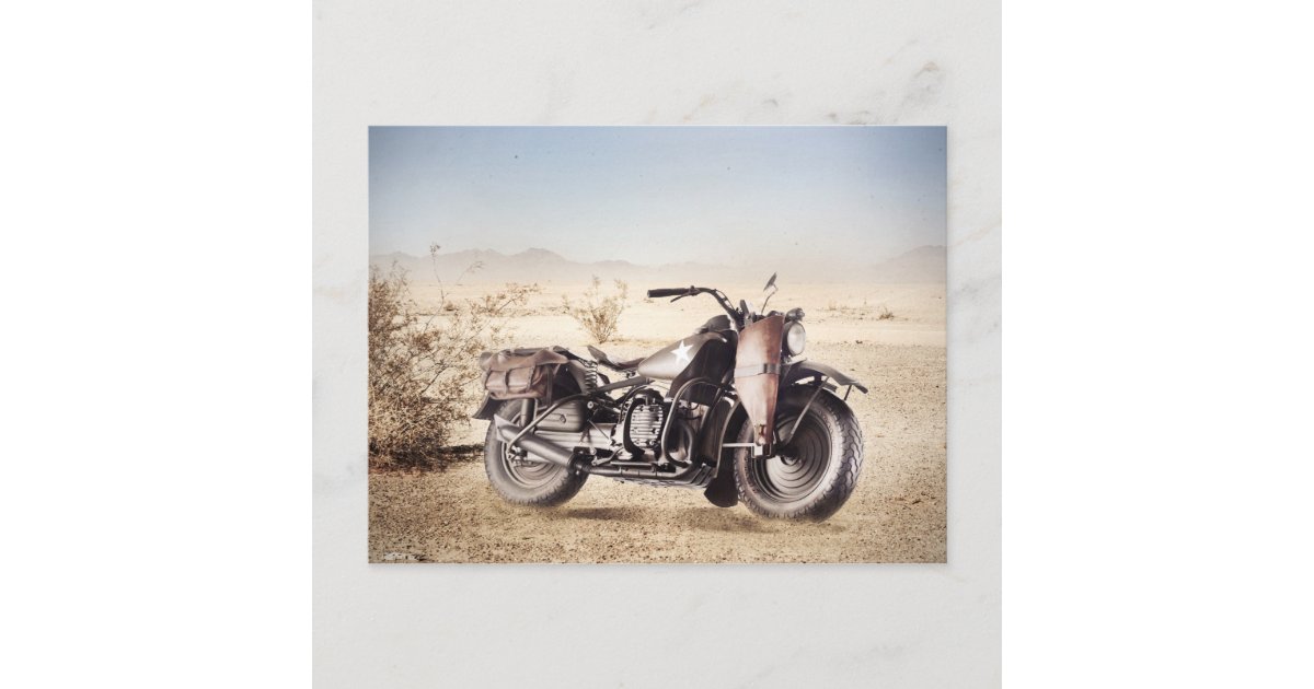 Military Motorcycle Postcard | Zazzle