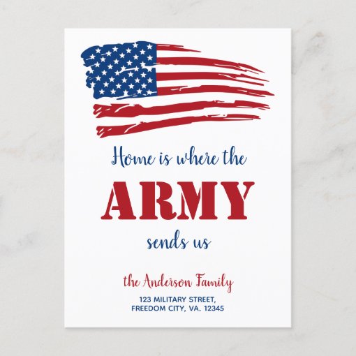 Military Moving PCS Move We've Moved USA Flag Announcement Postcard ...